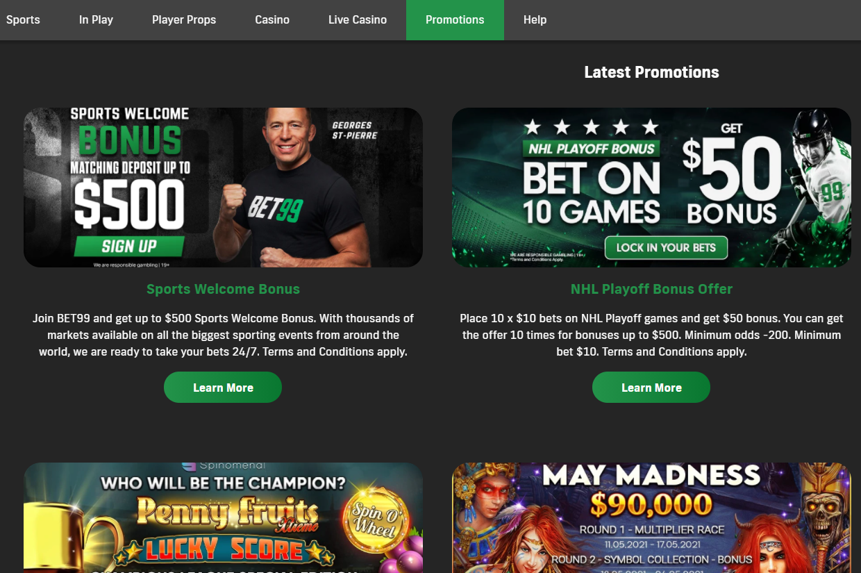 Bet99 Sportsbook 2022 - Get an Exclusive $600 Bonus